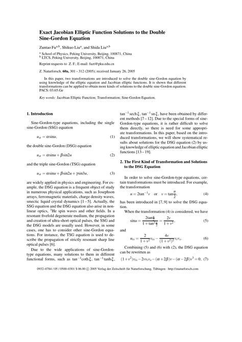 pdf exact jacobian elliptic function solutions to the double sine gordon equation