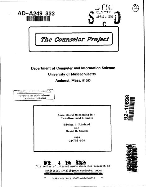 pdf case based reasoning in a rule governed domain