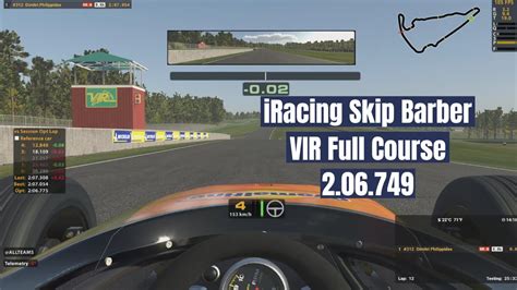 Iracing Skip Barber Vir Full Course S Hot Lap Youtube
