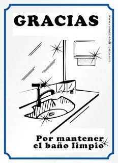 A Sign That Says Gracias Por Mantener El Bano Limpjo