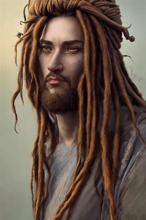 Portrait Of Biblical Hairy Samson His Hair In Seven Stable Diffusion
