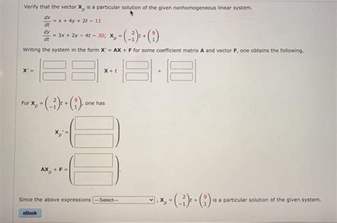 solved verify that the vector x is a particular solution of