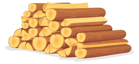 Pila de troncos de madera troncos de árboles madera de dibujos animados