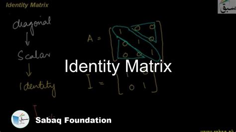 identity matrix math lecture sabaq pk youtube