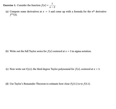 solved exercise 1 ﻿consider the function f x 1x 2 a