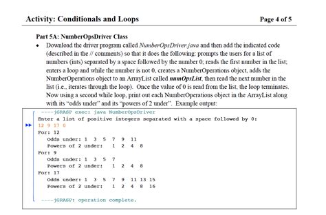 solved activity conditionals and loops page 1 of 5 goals