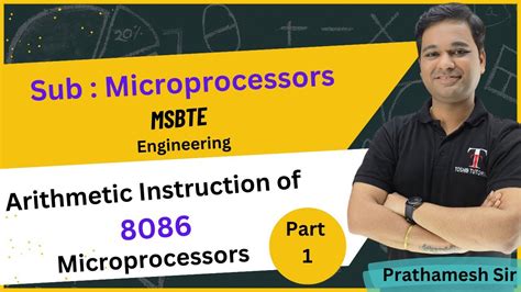arithmetic instructions of 8086 microprocessor part1 toshib tutorial s youtube