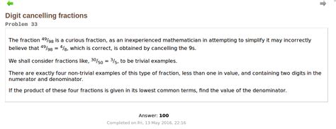 problem 33 project euler solution with python