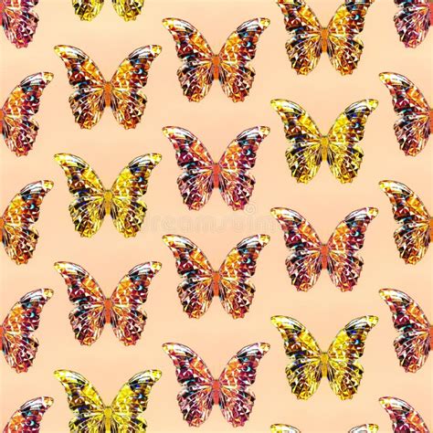 Textura Sem Emenda De Borboletas Coloridas Modernas Ilustração Stock