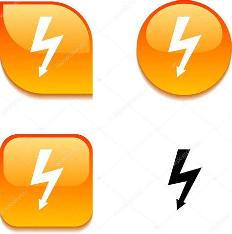 Warning Glossy Button Stock Vector By Maxborovkov