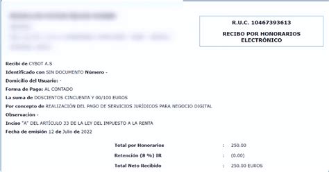 Como Emitir Un Recibo Por Honorarios Al Extranjero