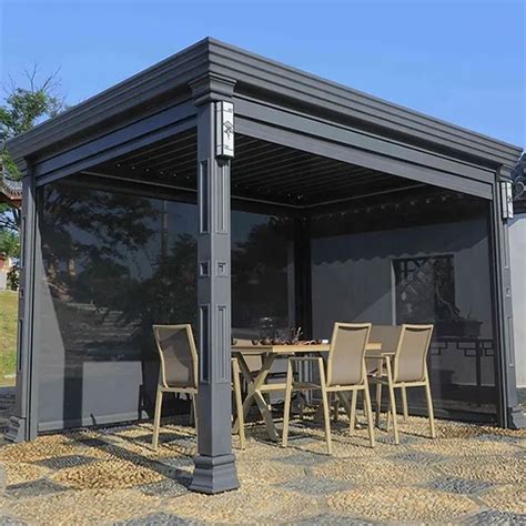 Garden Building Automatic Louver Pergolas Canopy Cover Waterproof