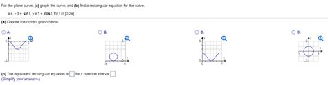 solved for the plane curve a graph the curve and b