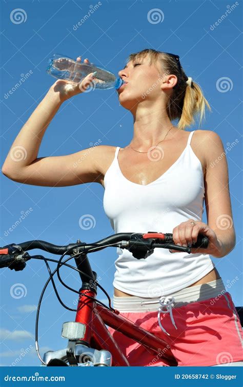 Attractive Woman Drinking Cold Water Stock Photo Image 20658742