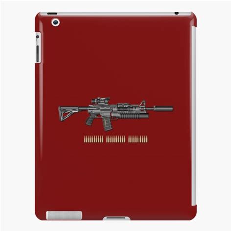 Colt M4A1 SOPMOD Carbine With 5 56 NATO Rounds On Red Velvet IPad