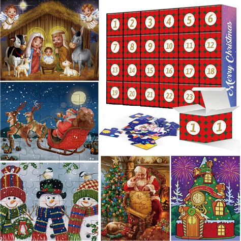 Advent Calendar 2023 24 Individual 20 Pieces Jigsaw Puzzles Countdown