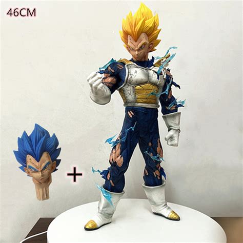 Estátua Príncipe Vegeta Super Saiyajin Cabeça God Blue Dragon Ball