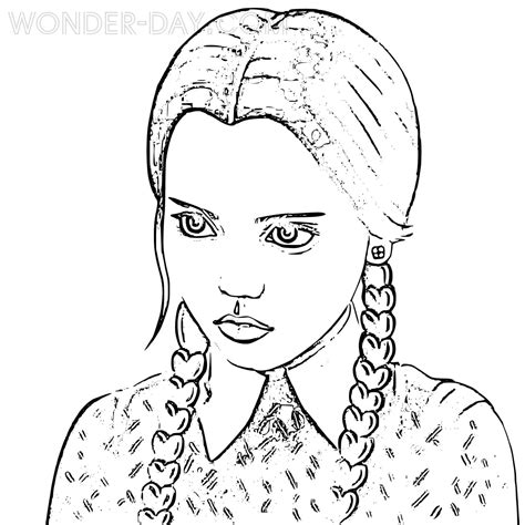 Disegni da colorare di Mercoledì Addams 22 Disegni da colorare