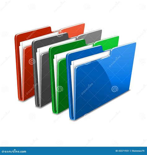 Business Case Color Documents File Folder Manager Stock Vector