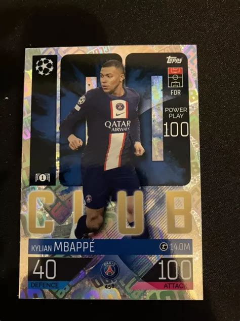 TOPPS MATCH ATTAX Champions League 2022 23 Kylian Mbappe Club 100 458