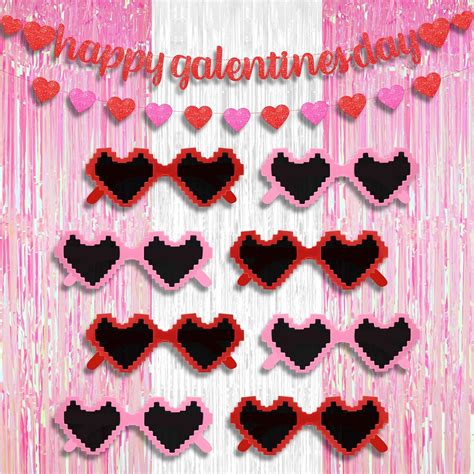 Amazon KatchOn Glitter Red Happy Galentines Day Banner 10 Feet
