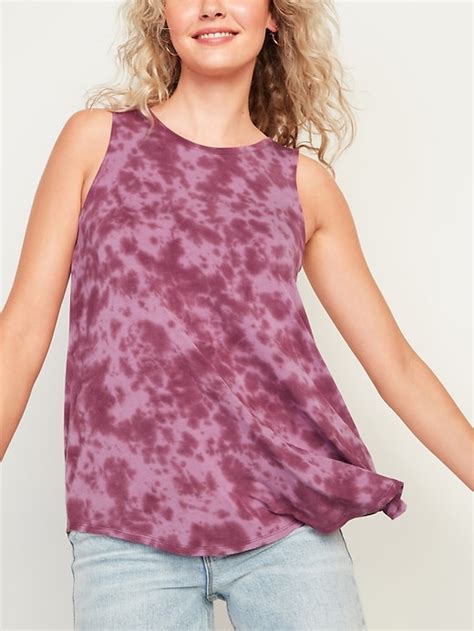 Luxe Tie Dye High Neck Tank Top Old Navy