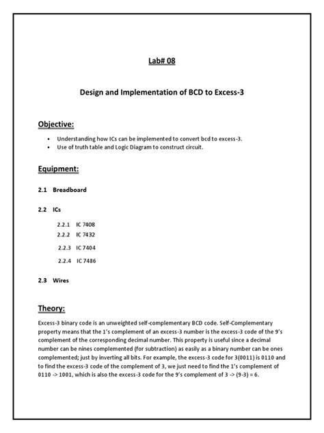 dld final lab report pdf binary coded decimal electronic circuits