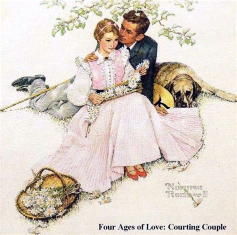 Four Seasons Of Love Courting Couple 1955 By Norman Rockwell Norman