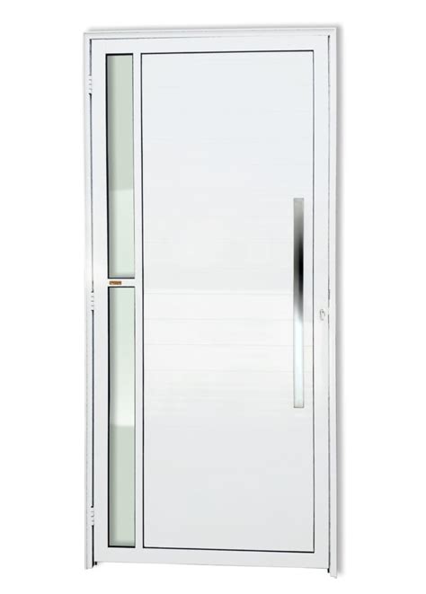 Porta Visione Porta de Alumínio Lambril Branco Vidro e Puxador QUAD