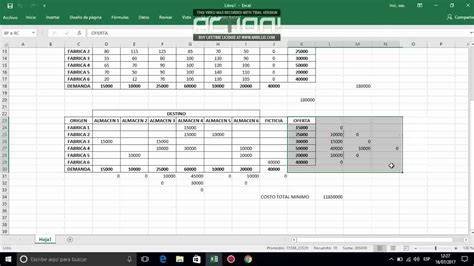 Método del Costo Mínimo con Solver en Excel UPS YouTube