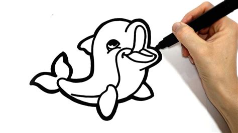 Como dibujar un delfín tierno Dibujo de delfín YouTube