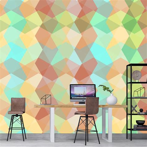 Geometric Wallpaper Personalize Print Triangle Removable Wallpaper