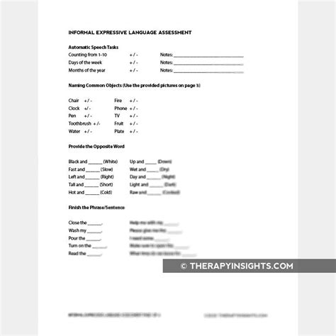 informal expressive language assessment therapy insights