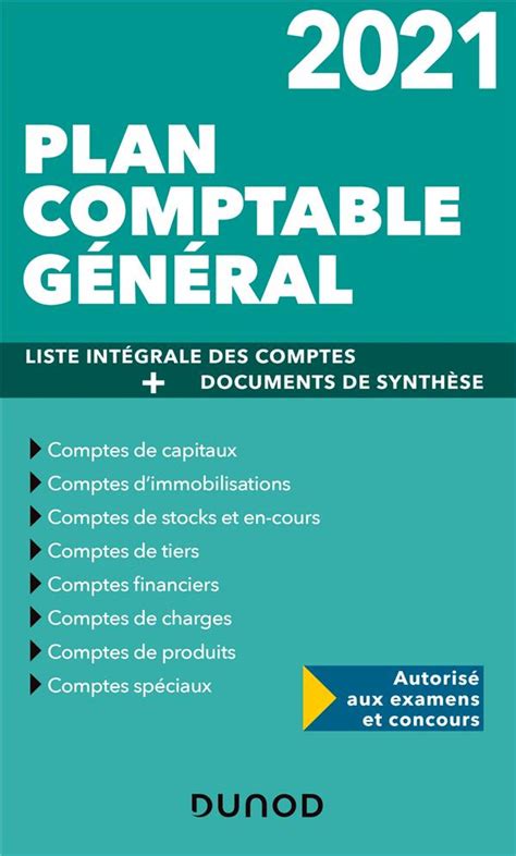 Plan comptable général liste intégrale des comptes documents de