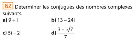 Nombres complexes point de vue algébrique et polynômes Déterminer