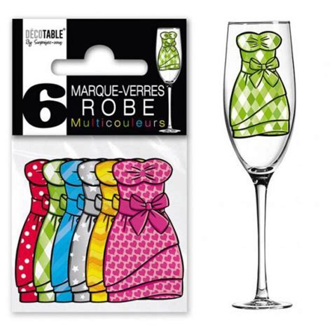 6 MARQUES VERRES MULTICOLORES DIFFÉRENTS COLORIS Glass marker