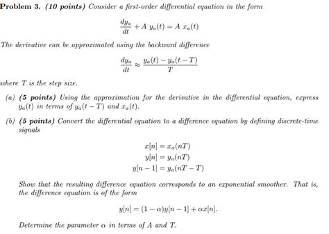 solved problem 3 10 points consider a first order
