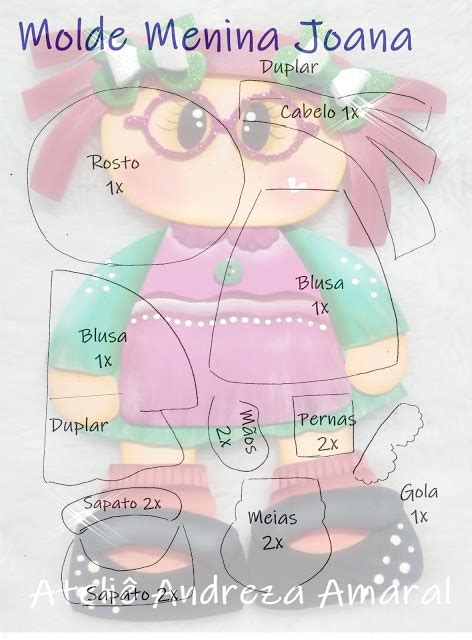 Boneca de Eva molde para impressão Ver e Fazer