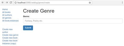 create genre form learn web development mdn