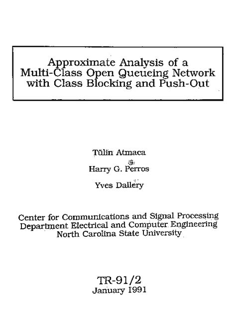 pdf approximate analysis of a multi class open queueing network with class blocking and push