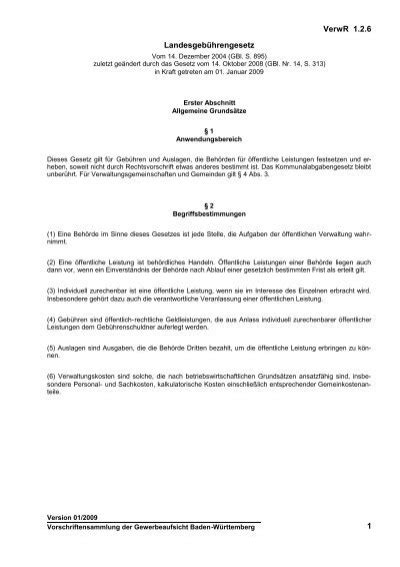 VerwR 1 2 6 Gewerbeaufsicht Baden Württemberg