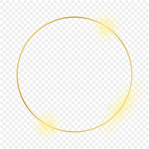 Gold Glowing Circle Frame Isolated On Background Shiny Frame With