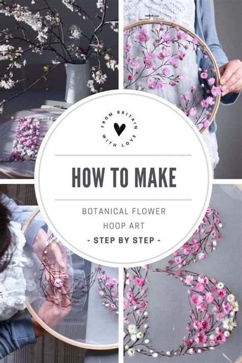 How To Make Embroidery Hoop Art With Dried Flowers From Britain With