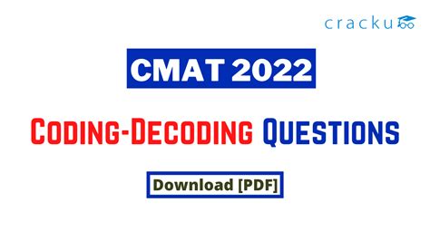 coding decoding questions for cmat 2022 download pdf cracku
