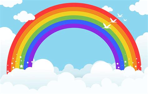 Arcoiris Y Nubes Vector En Vecteezy