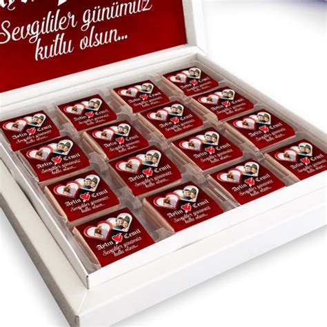 Sevgililere Zel Foto Rafl Ikolata Kutusu Hediyemen