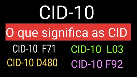 As Siglas Cid E Seus Significados Youtube