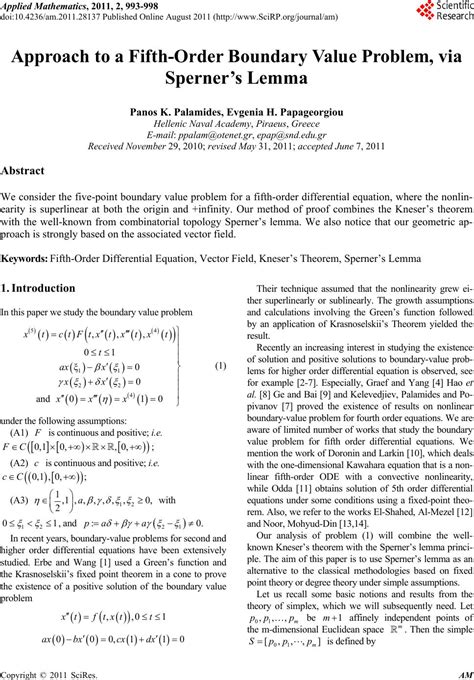 approach to a fifth order boundary value problem via sperner s lemma