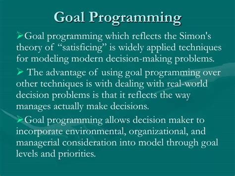 ppt goal programming powerpoint presentation free download id 702390
