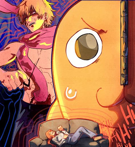 Makima Denji And Pochita Chainsaw Man Drawn By Taku Aywakutakuay